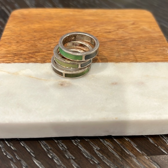 unsure | Jewelry | Triple Layer Colored Rings Size 55 Wear Single Or ...